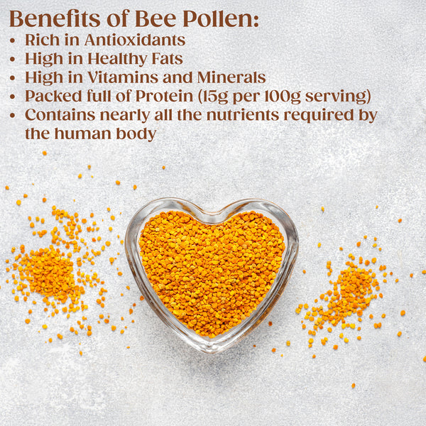 Bee Pollen - All-Natural, Gluten-Free & Complete Superfood Packed with ...